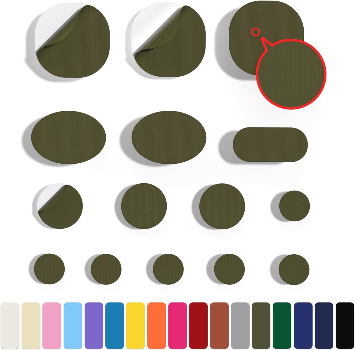 Amazon.com: 45PCS Nylon Repair Patch Self-Adhesive Pre-Cut Fabric Patch ...