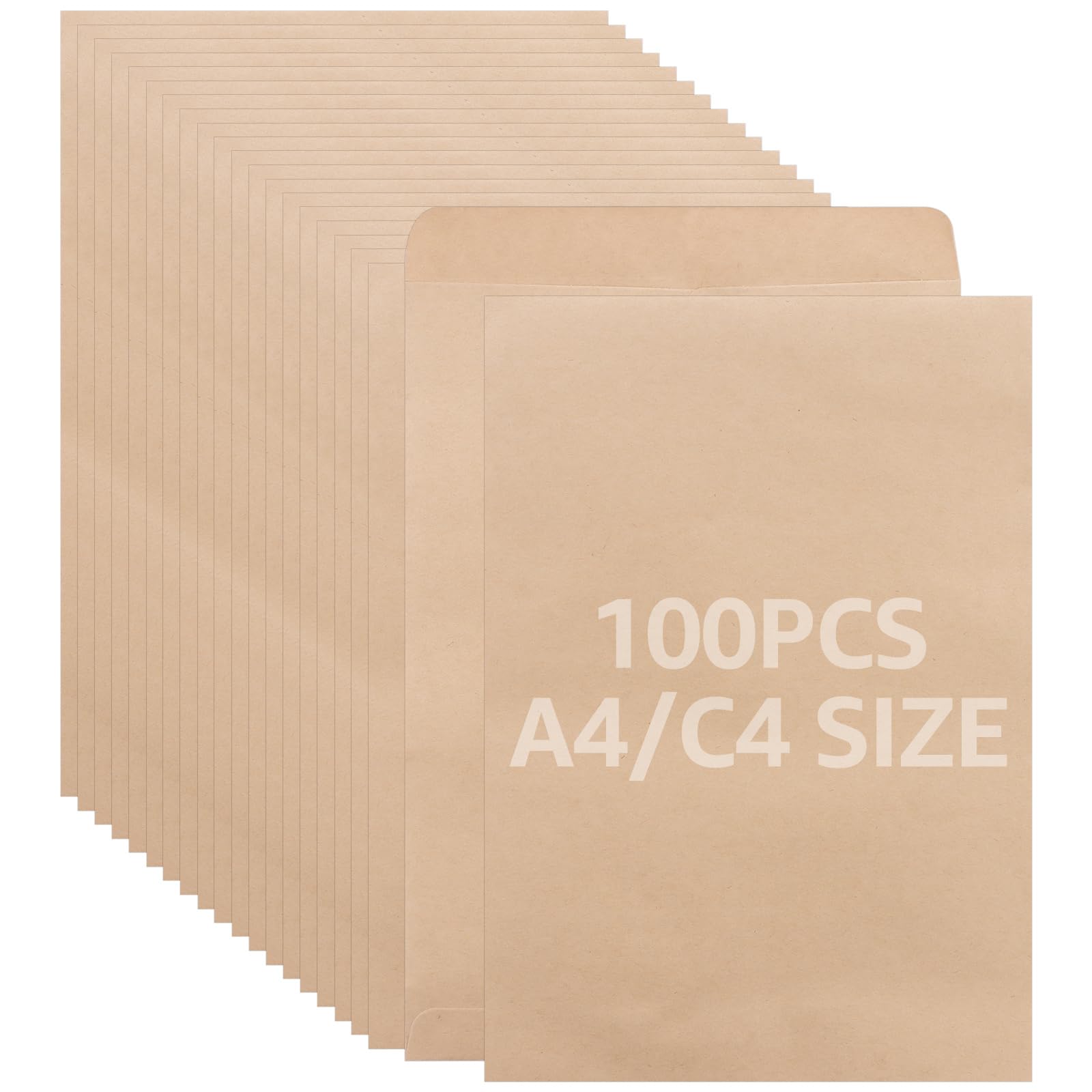 SHUESS 100 Pcs A4 / C4 Envelopes - 324 x 229 mm Brown Envelopes C4 ...