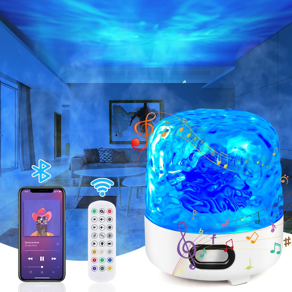 URAQT LED Star Projector 16 Color Water Wave Star Projection Night ...