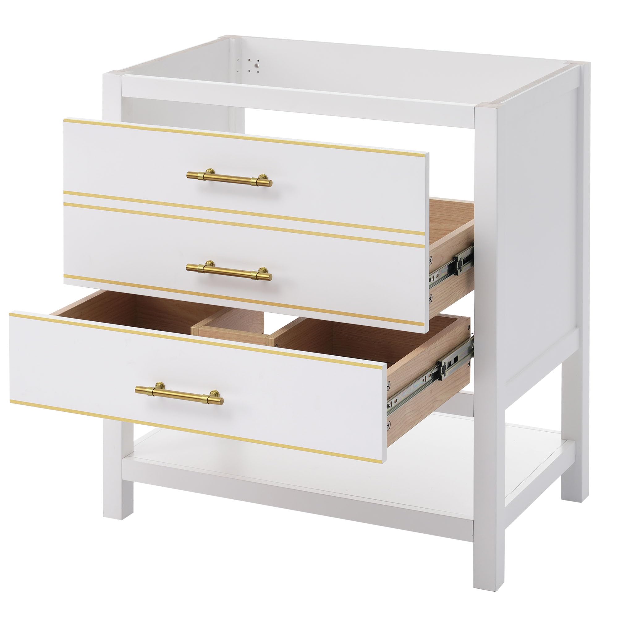 Amazon.com: Tibokwoop 30" Bathroom Vanities Cabinet with 2 U-Shaped ...