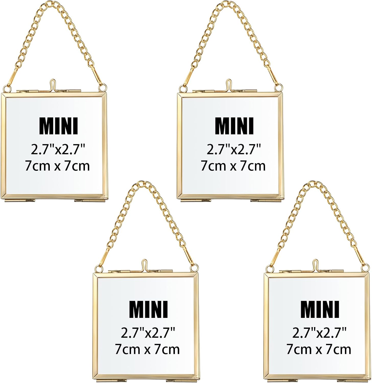 Amazon.com - JUXYES Set of 4 Mini Brass Wall Hanging Photo Frame ...