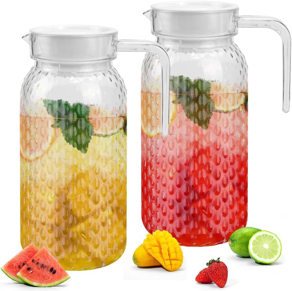 ADERTOS 2PCS Carafe Eau Pichet à Eau Plastique Pichet en Acrylique ...