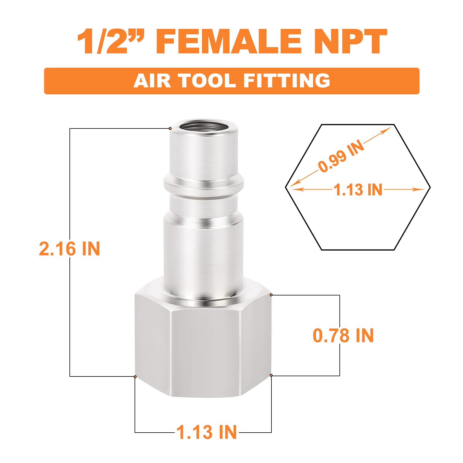 Snapklik.com : GASHER 10PCS 1/2-Inch NPT Female Industrial Air Tool Fitting