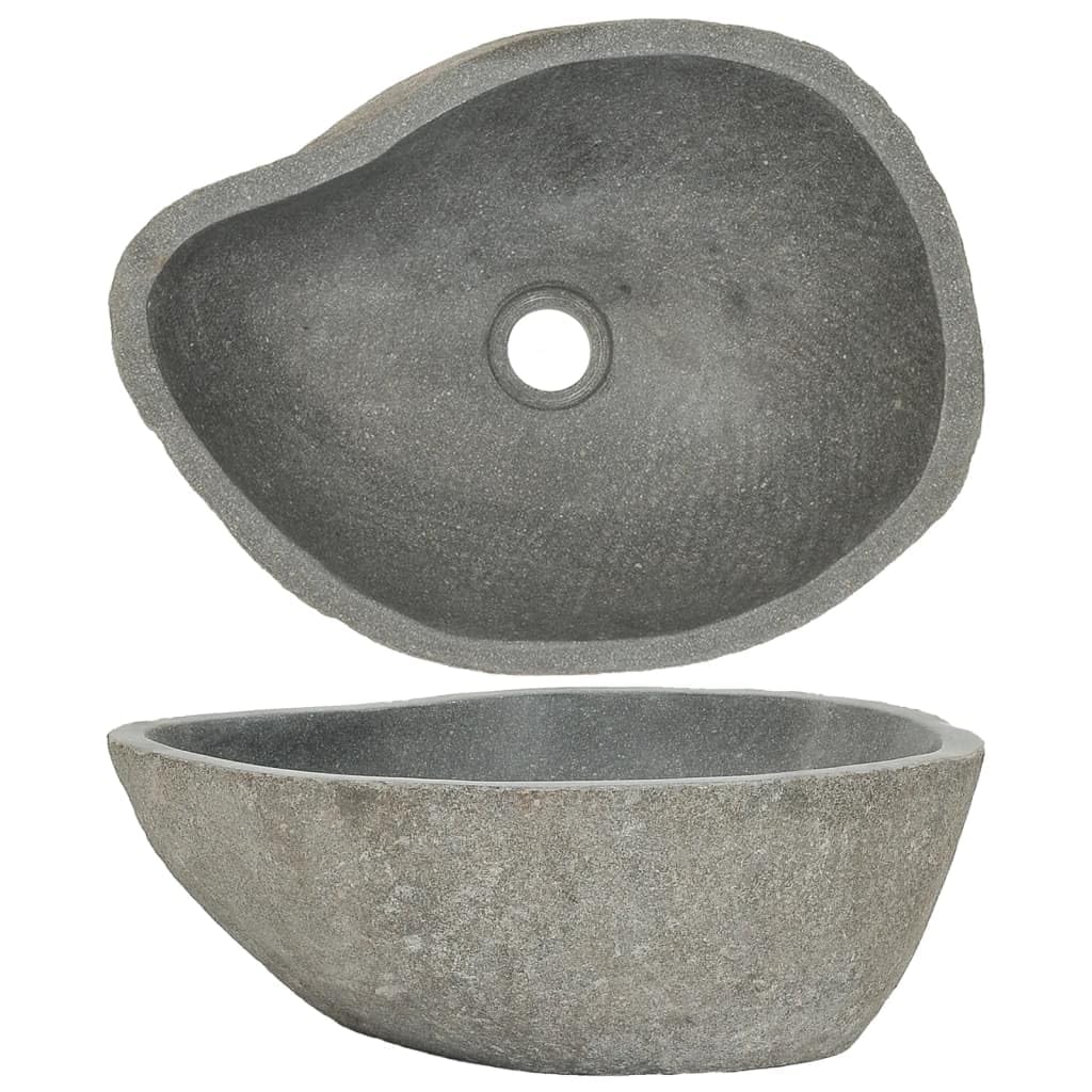 vidaXL Natural River Stone Basin – Oval-Shaped, Easy-Clean Interior ...