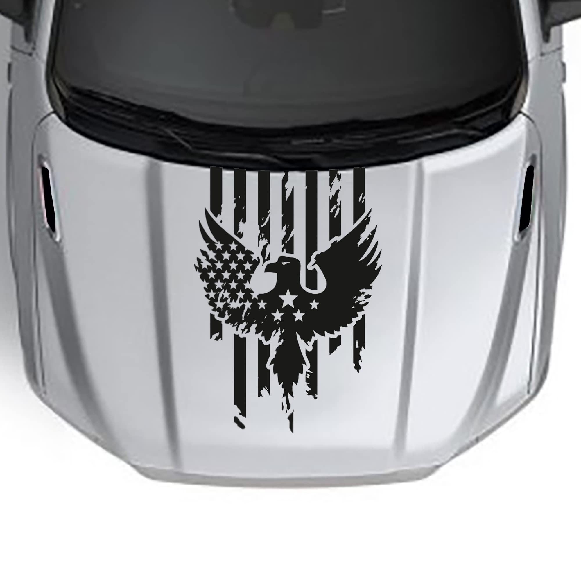 Large Black And White American Flag Hood Stickers American Flag Hood