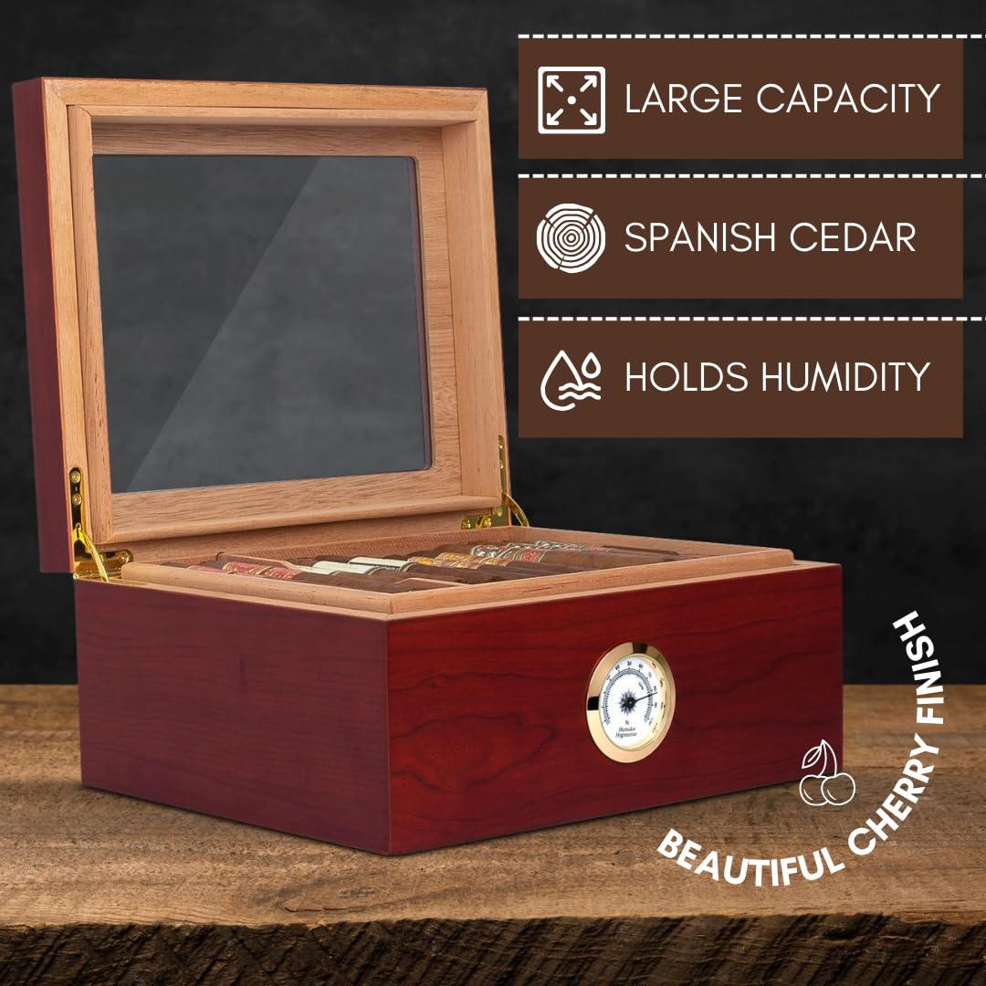 Snapklik.com : Mantello Cigars Humidors, Royal Glass-Top Cigar Humidor ...