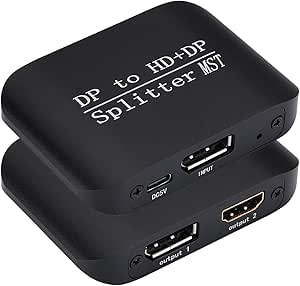 Amazon.com: DisplayPort to HDMI + Displayport Splitter Adapter Support ...
