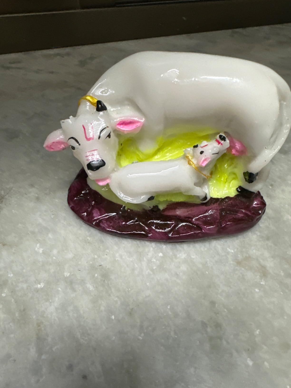 Buy KNSS Kamadhenu Cow and Calf Multicolour Finish Idol Statue (8X12 ...