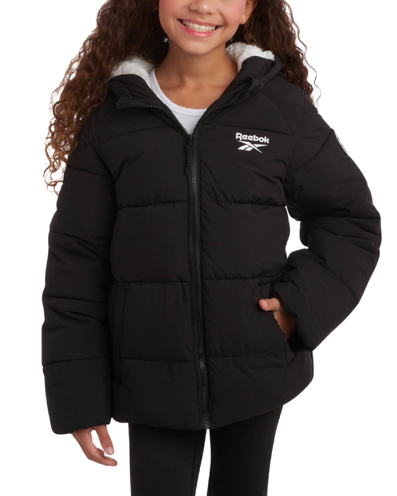 Amazon.com: Reebok Girls' Winter Jacket – Heavyweight Quilted Puffer ...