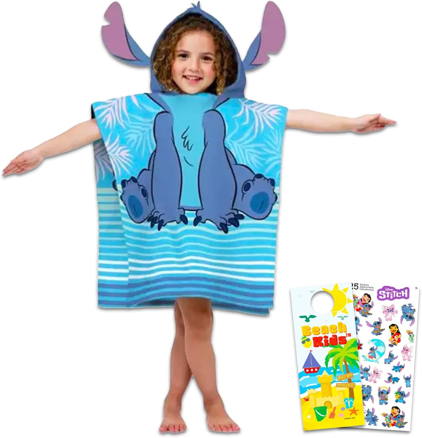 Amazon.com: Disney Stitch Hooded Towel Set for Girls - Bundle Hooded ...