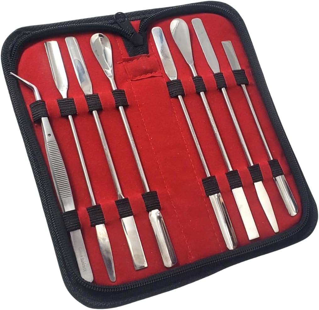 8Pcs Micro Lab Spoon Spatulas Assortment Kit Includes U-Shaped Sampling ...