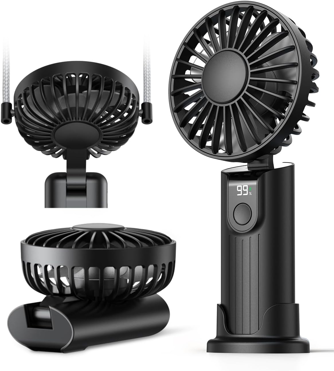 Amazon.com: Warmco Portable Handheld Fan, 5000mAh Battery Operated Fan ...