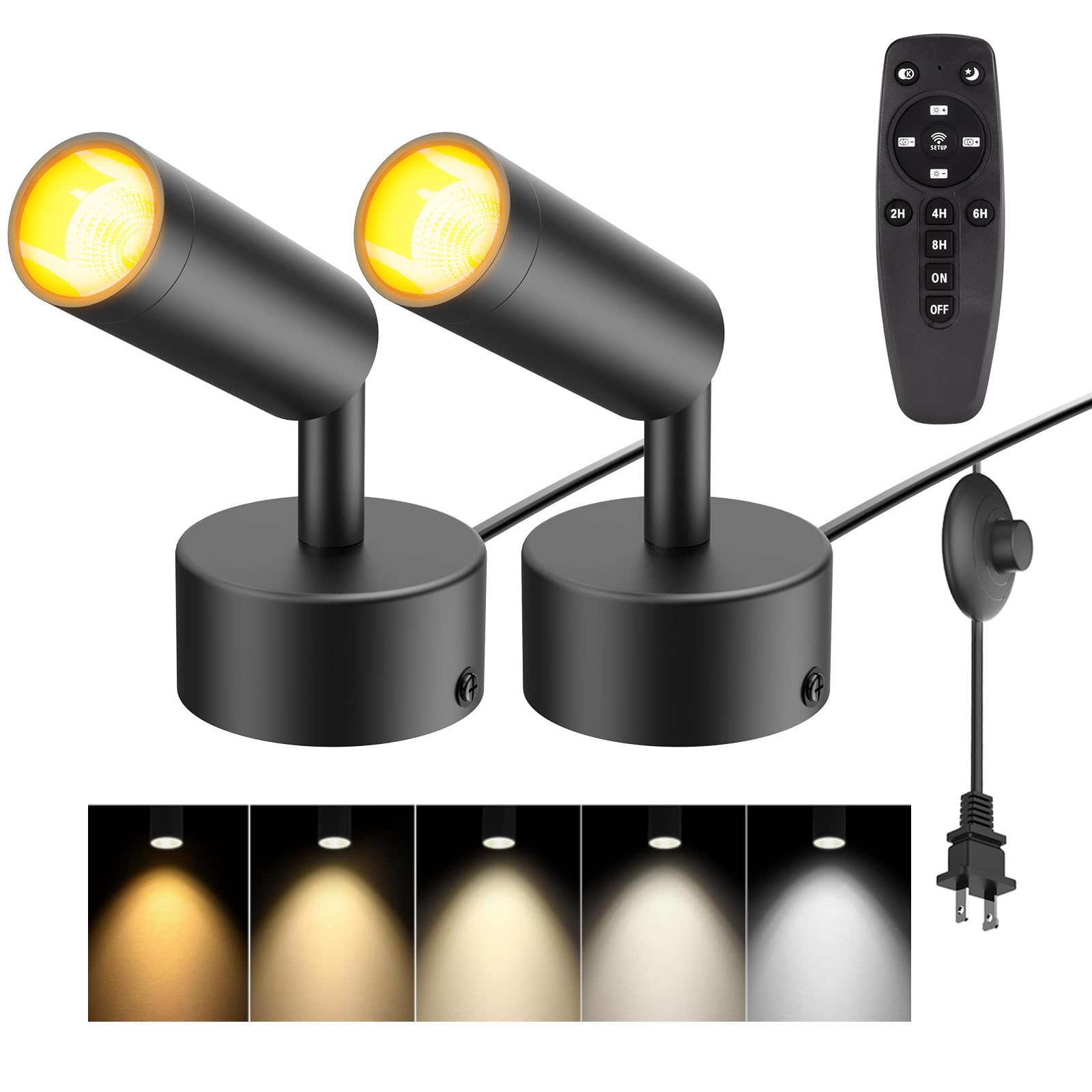 iCreating LED Spot Lights Indoor - White Uplighting Indoor 2700K-6500K ...