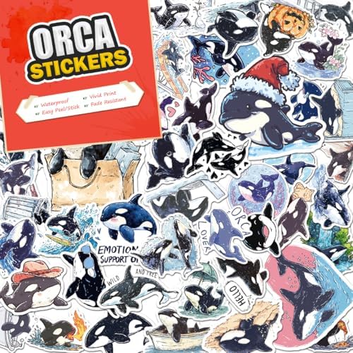 Amazon.com: 100 PCS Orca Stickers Pack – Waterproof Vinyl Decals for ...