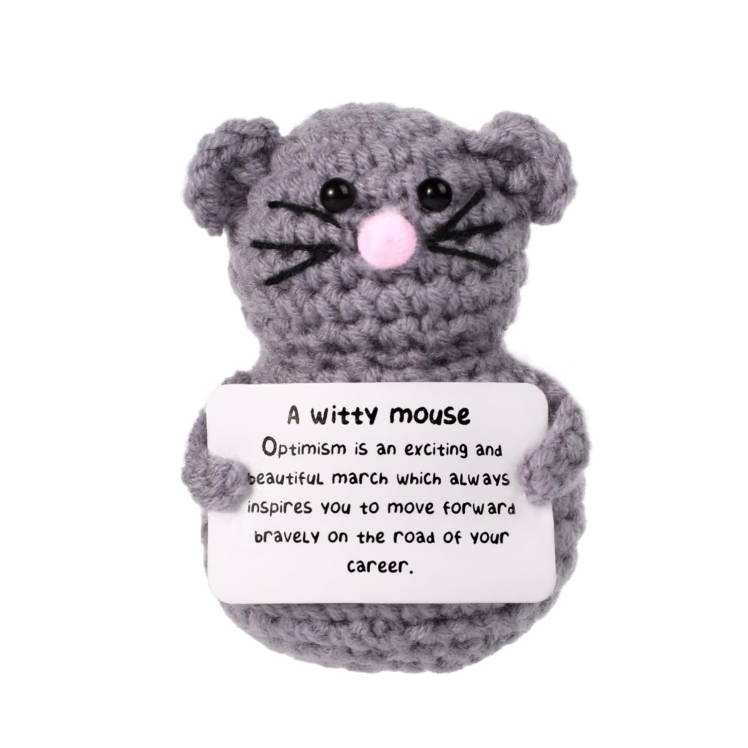 Amazon.com: BOXOB Funny Positive Mouse, 3.12in Creative Cute Knitted ...