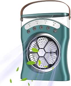 Desk Top Misting Fan, Misting Fan Portable Large, 180-Degree Rotating ...