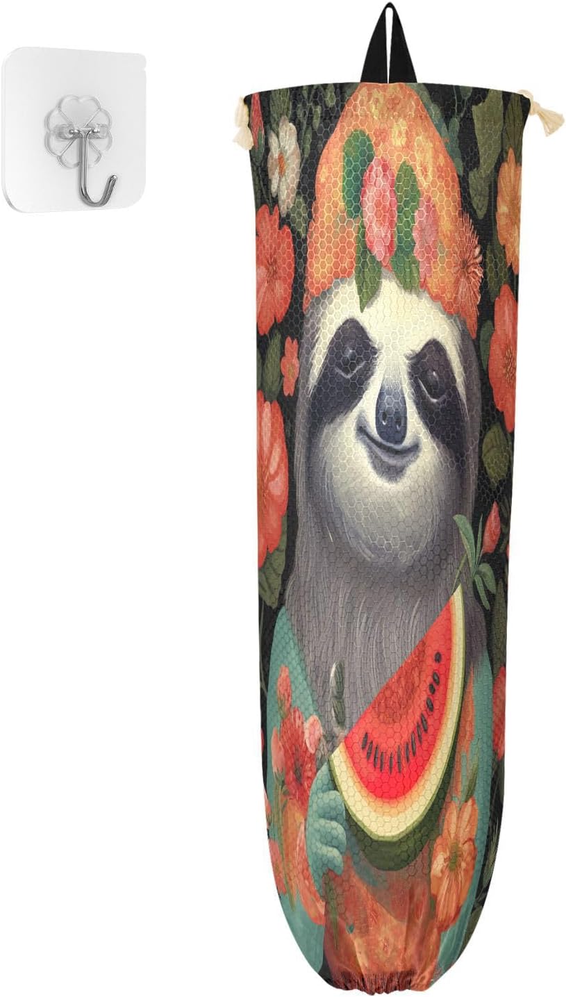 KEEPREAL Funny Sloths Plastic Bag Holder Grocery Bag Storage Holder ...