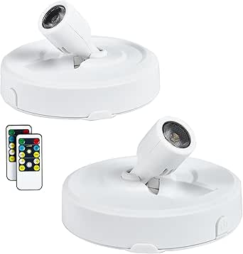 HOFUY 2-Pack LED Spot Light Indoor, Battery Operated Led Stick Up ...