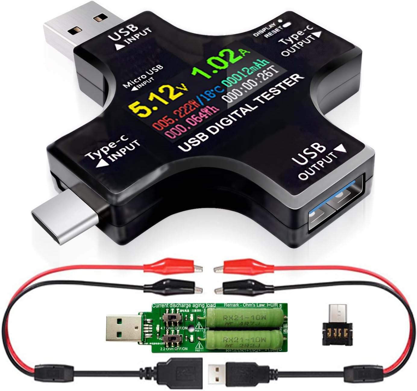 Amazon.co.jp: AVHzY CT-3 USB3.1テスター 電流電圧テスターチェッカー クイックバッテリー充電器検出器 DC ...