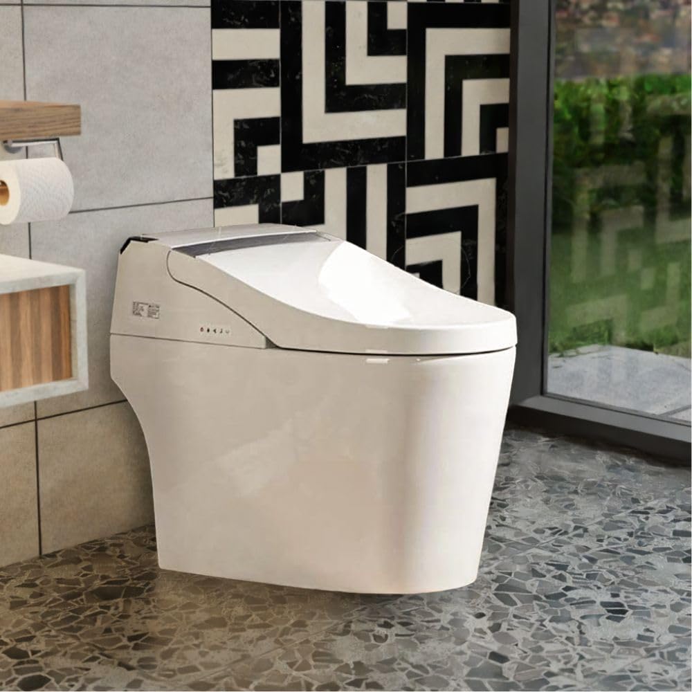 Bidet Toilet Seat Heated Toilet Seat with Auto Flush and Open/Close Lid ...
