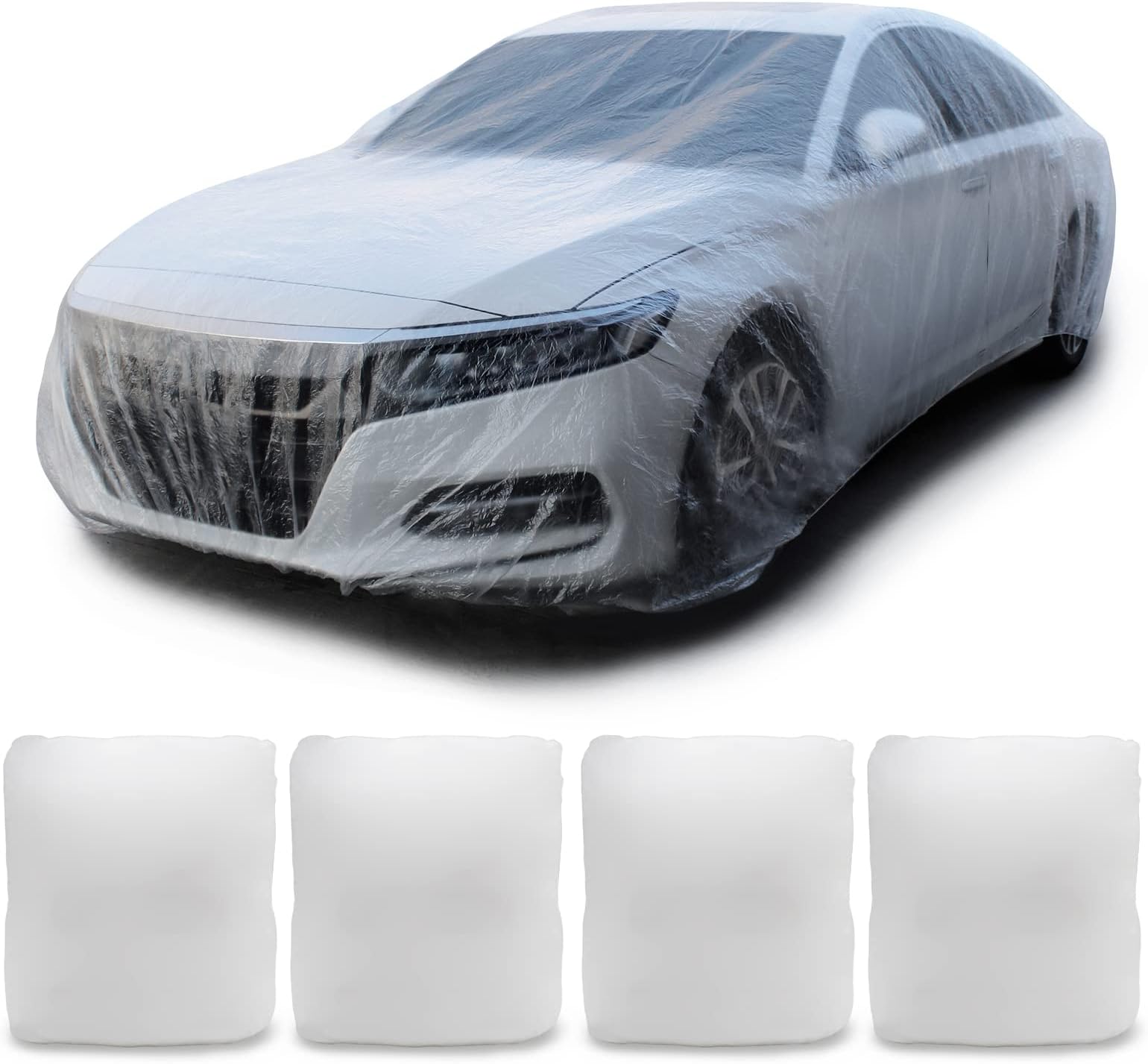 Amazon.com: TopSoon Clear Plastic Car Cover with Elastic Band ...