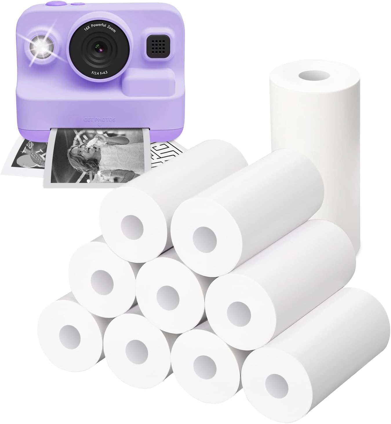 Amazon.com: Anchioo Zero Ink Thermal Paper 10 Paper Rolls for Kids ...