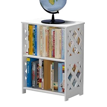 Komost Small Bookcase, White Bookshelf, Bedside End Table, Small Table ...