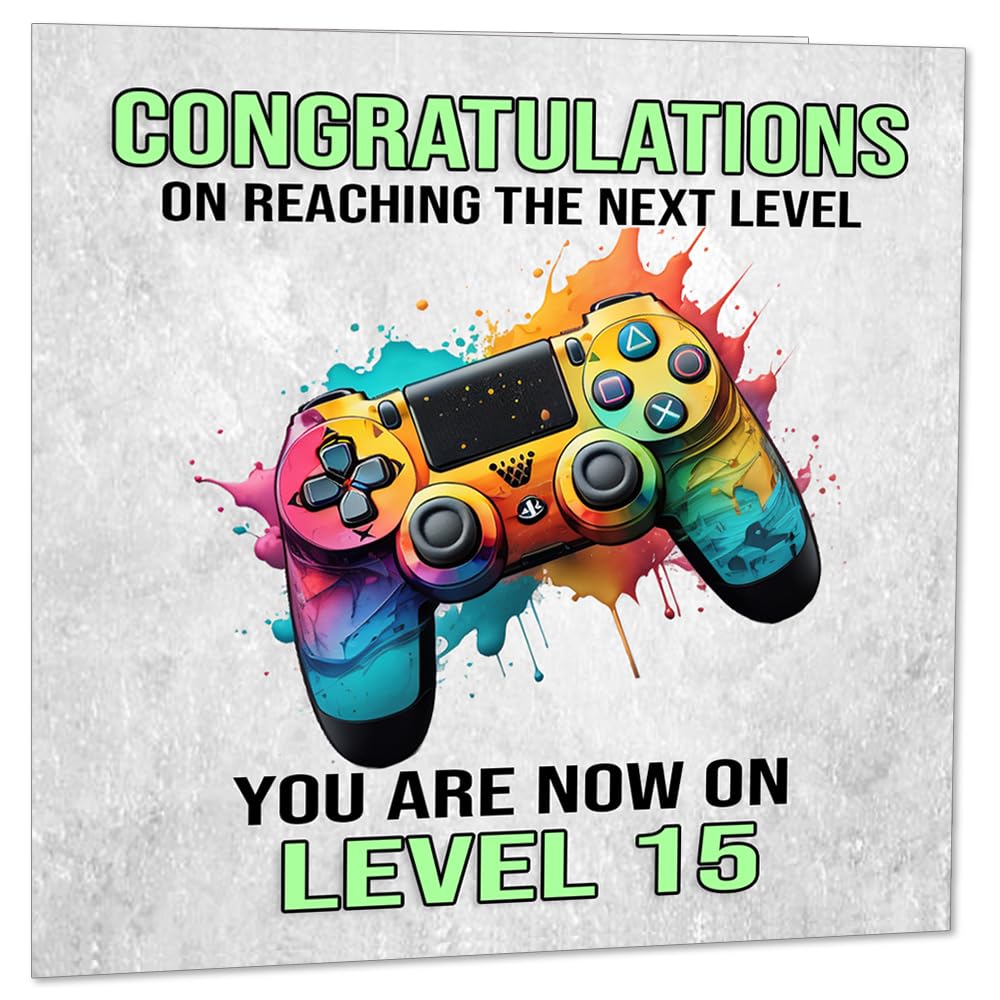 15th Birthday Gamer Birthday Card - 15 Year old fifteen fifteenth ...