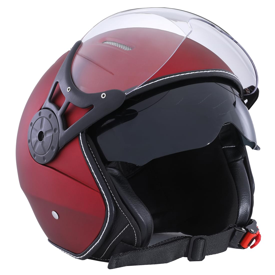 Harssidanzar Motorcycle Helmet Dual Visor Open Face Motorbike Scooter ...