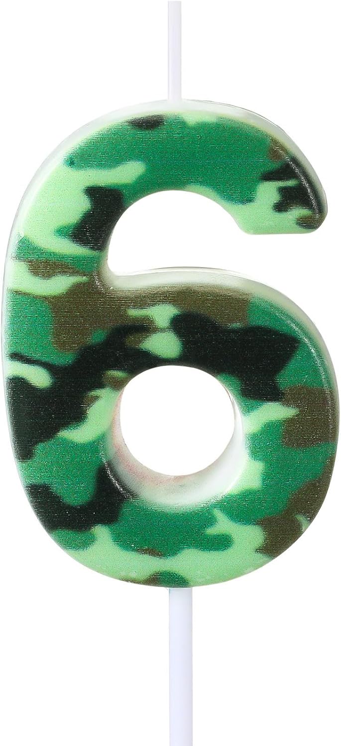 Amazon.com: MTLEE Camo Number Birthday Candles Army Themed Birthday ...