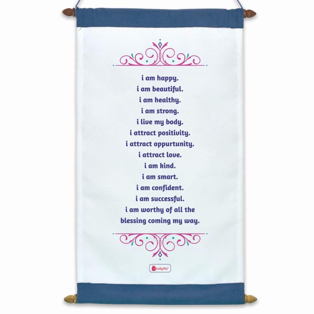 Indigifts Inspirational Quote Printed Canvas Scroll for Home 9.5 X 17 ...