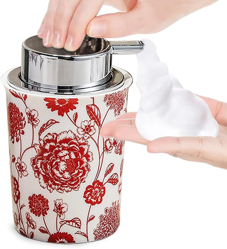 Amazon.com: Floral Decorative Foam Soap Dispenser, Vintage Ceramic Hand ...