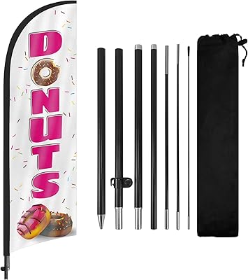 Amazon.com : QSUM 8FT Mini Donuts Swooper Flag, Portable Donuts Signs ...