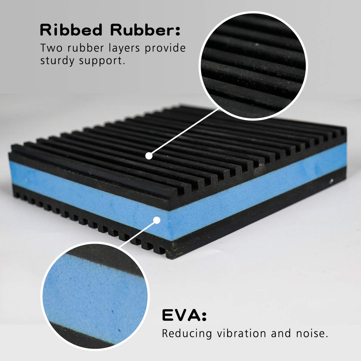 Snapklik.com : BJADES Anti-Vibration Isolation Rubber Pads,2 X 2 X 7/8 ...