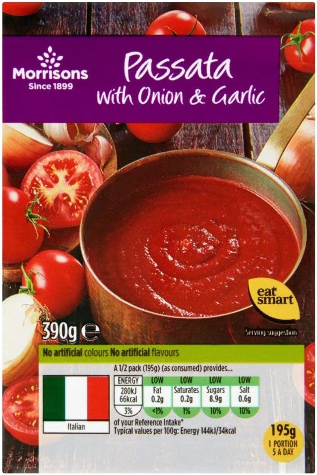Morrisons Passata with Onion & Garlic 390g : Amazon.co.uk: Grocery