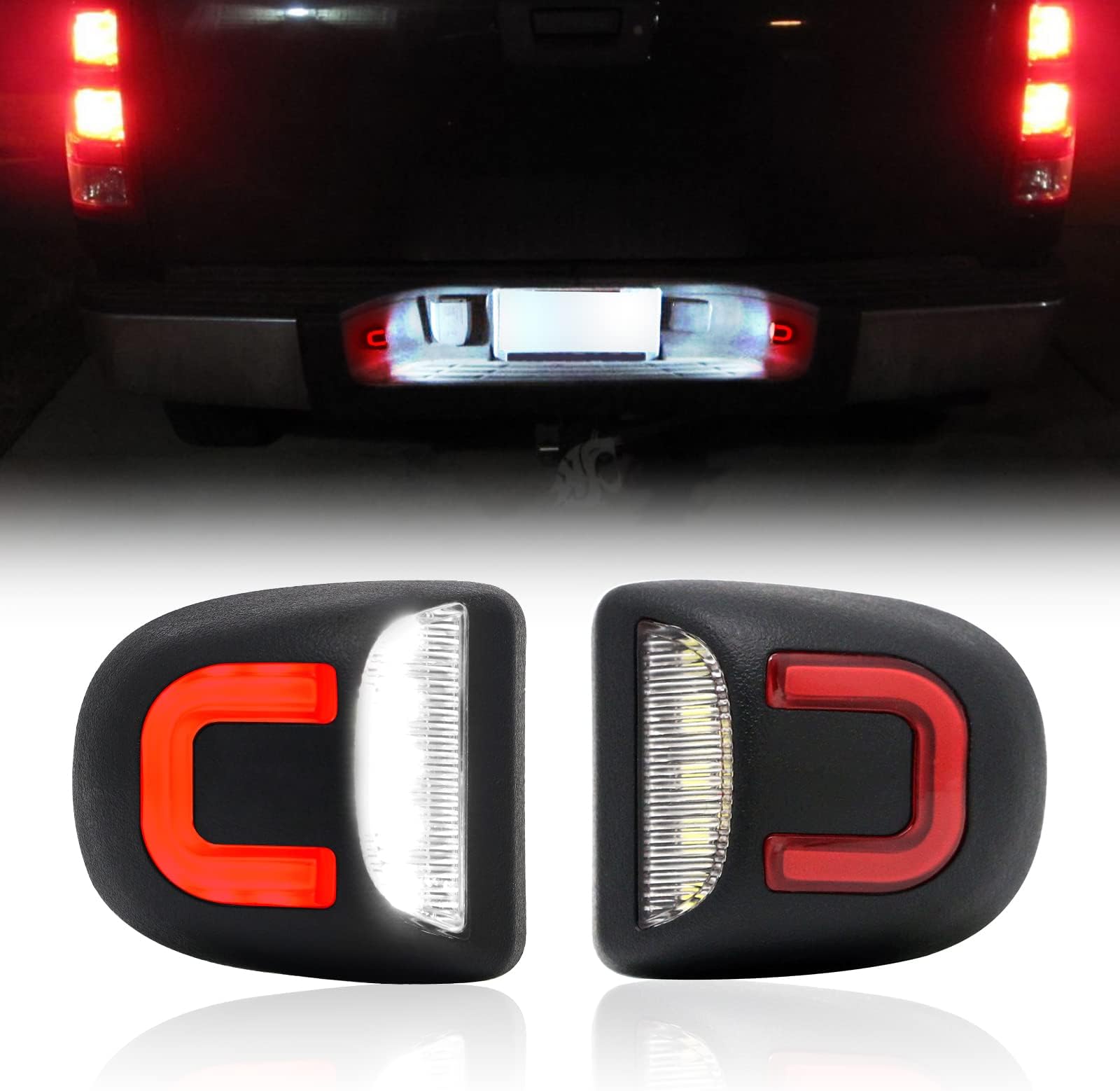 Amazon.com: VIPMOTOZ Black Bezel License Plate Light Tag Lamp Housing ...