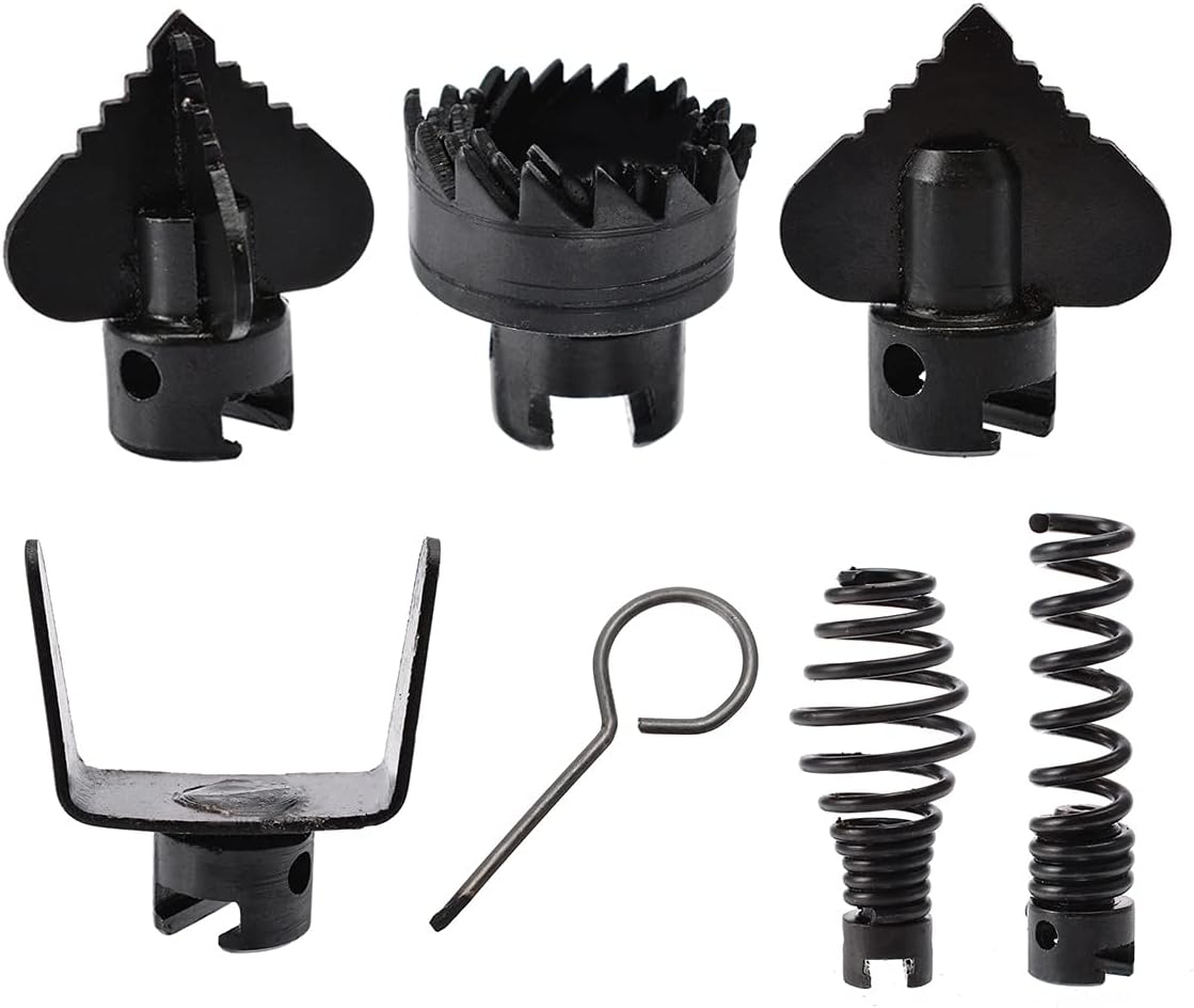 7Pcs Drain Cleaner Combination Cutter Head Set,16mm Manganese Steel ...