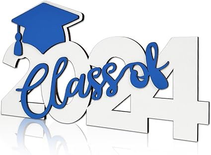 Amazon.com: Blue Class of 2024 Sign Graduation Party Decorations Class ...