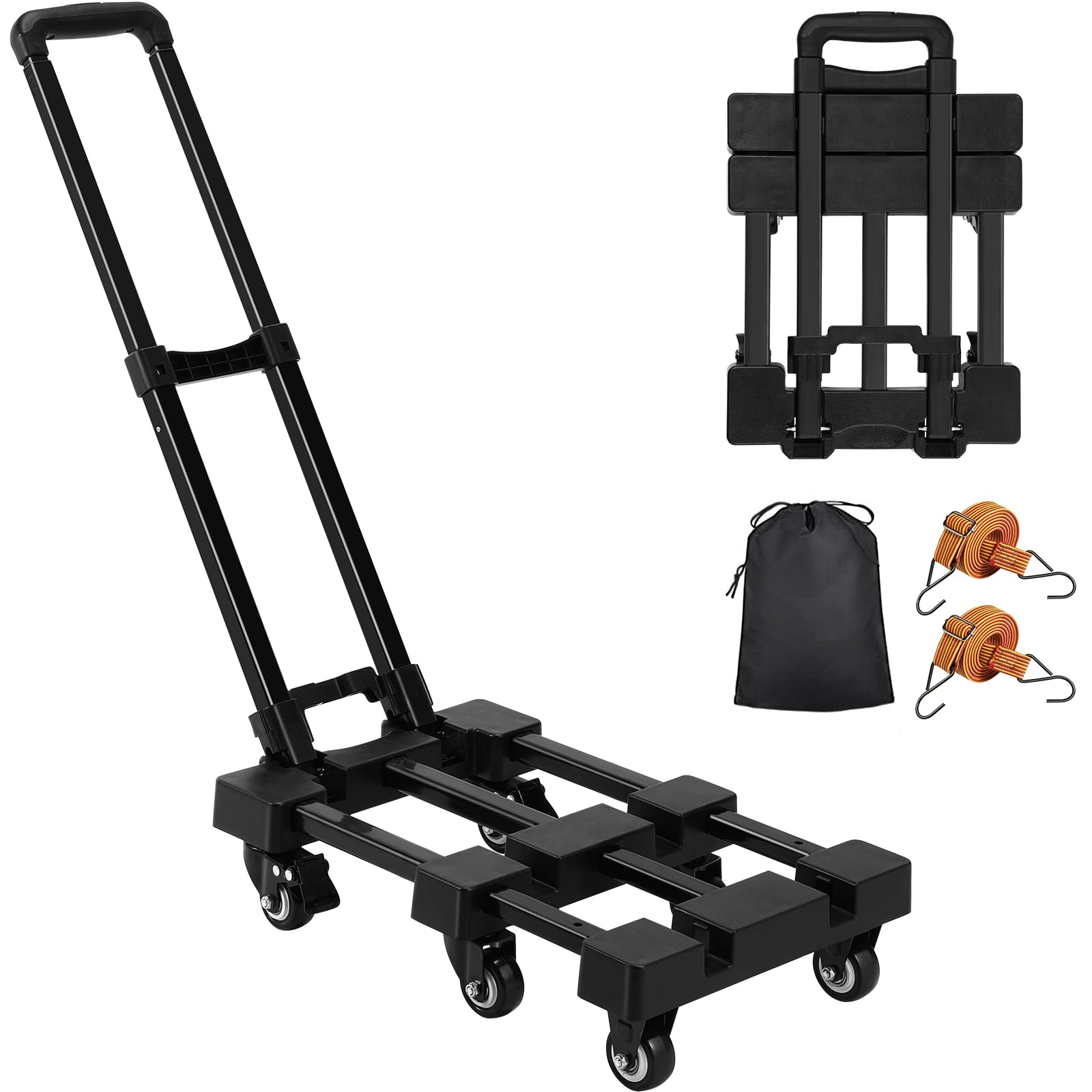 KEDSUM 90&150°Folding Luggage Cart with 500 lbs Heavy Duty Capacity ...
