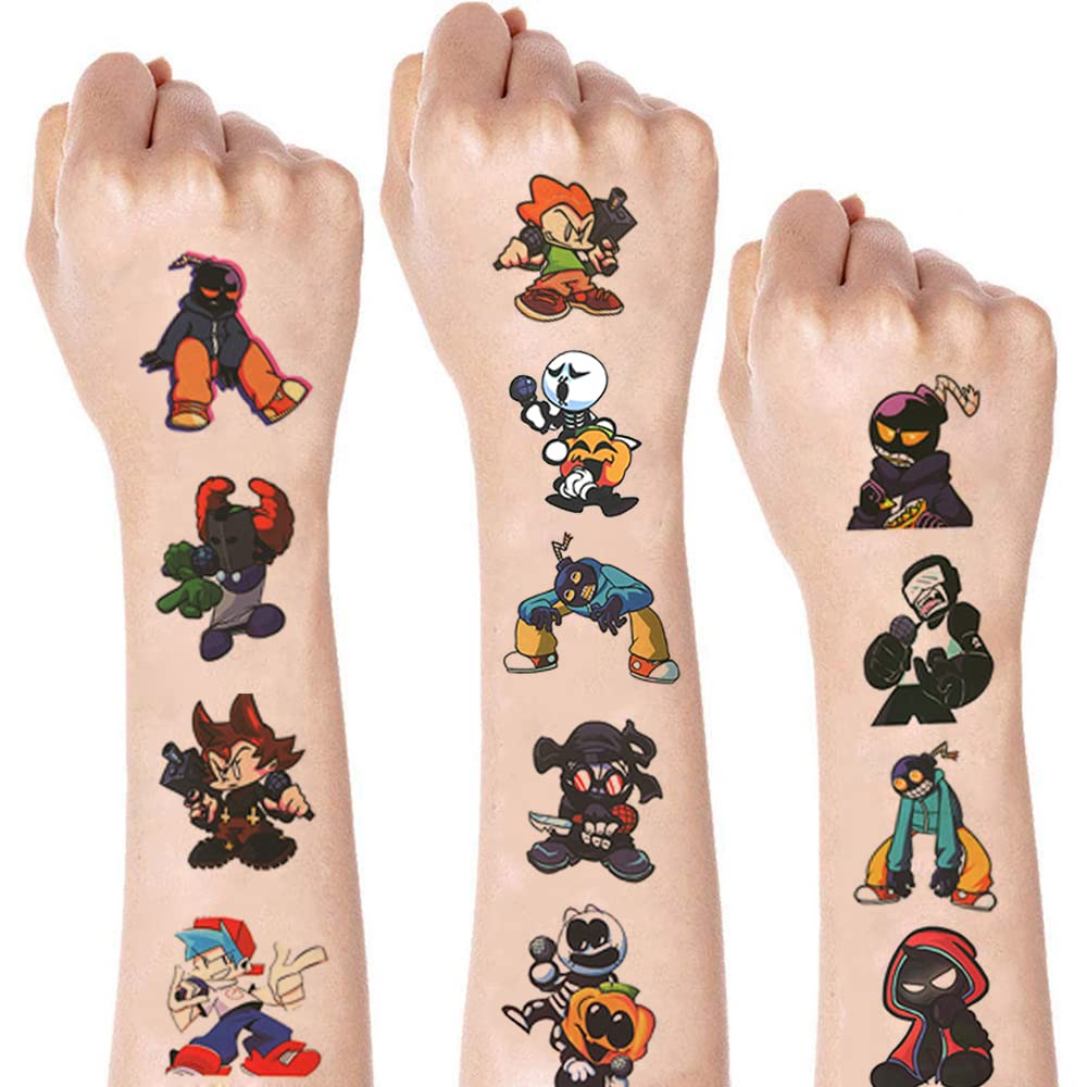 Buy 12 Sheets Cute Friday Night Funkin Temporary Tattoos for Kids ...