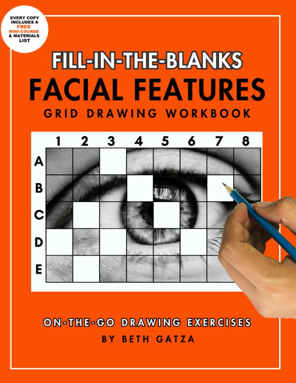 Facial Features Grid Drawing Workbook Fill-In-The-Blanks: On-The-Go ...