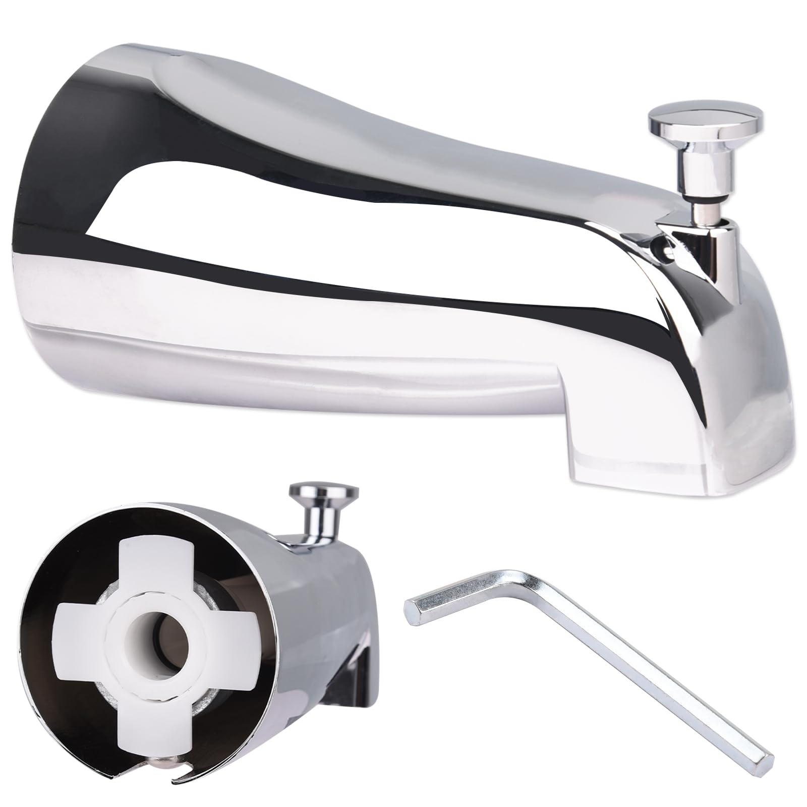 Universal Bathtub Spout with Diverter Metal Tub Faucet 5 1/4 inch ...