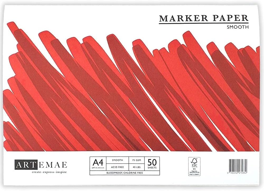 Daler-Rowney Graphic Series Marker 70gsm A4 Paper Pad, Smooth Surface ...