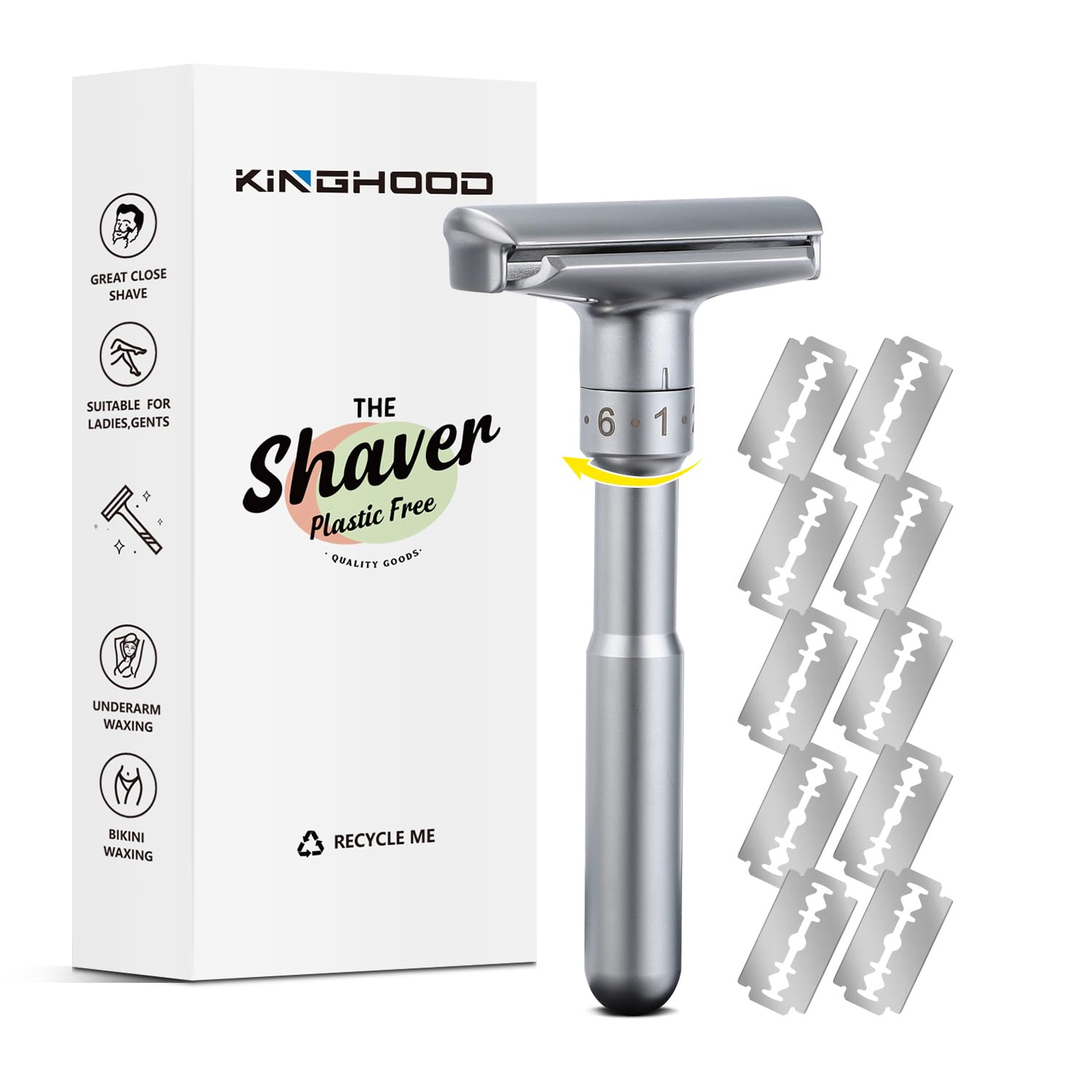 Amazon.com: Adjustable Metal Safety Razor Single Blade for Men Adjusts ...