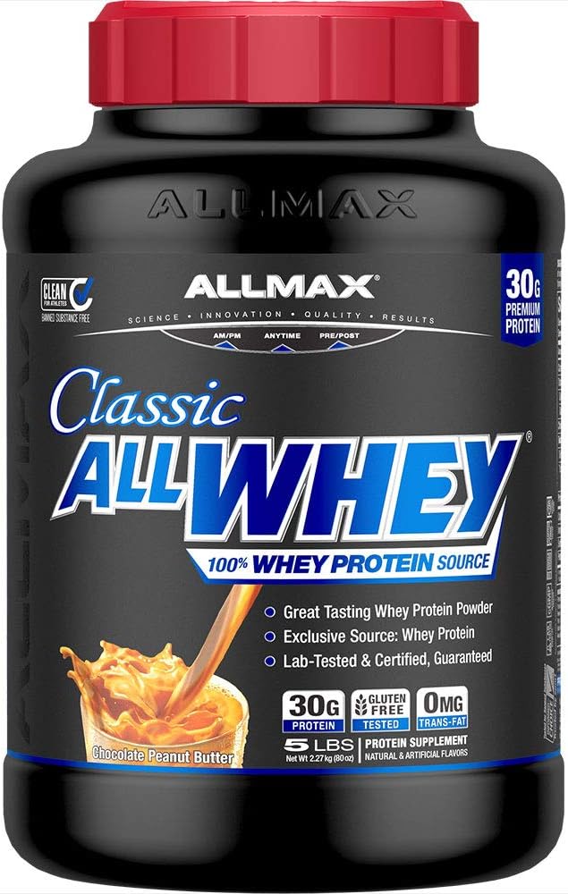 Amazon.com: ALLMAX Classic ALLWHEY, Peanut Butter - 5 lb - 30 Grams of ...