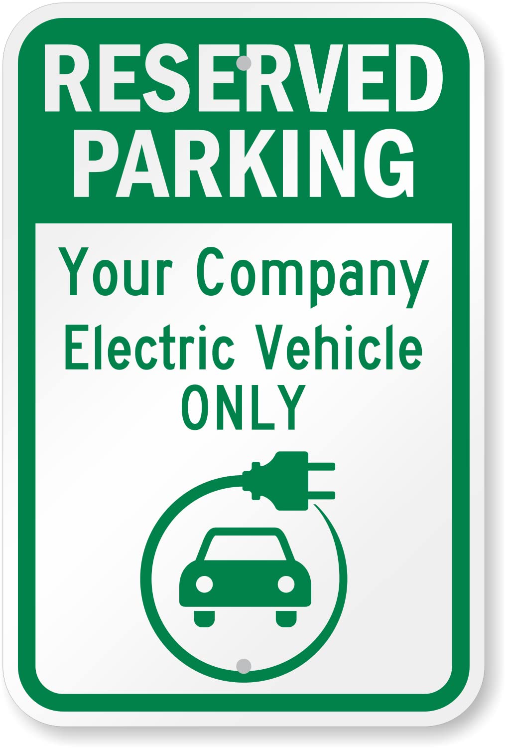 Amazon.com: SmartSign Custom Electric Vehicle Reserved Parking Sign ...