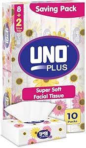 Uno PlUS Mini Facial Tissue Soft Pack 180 Sheets, 10 Pieces - Pack Of 1 ...
