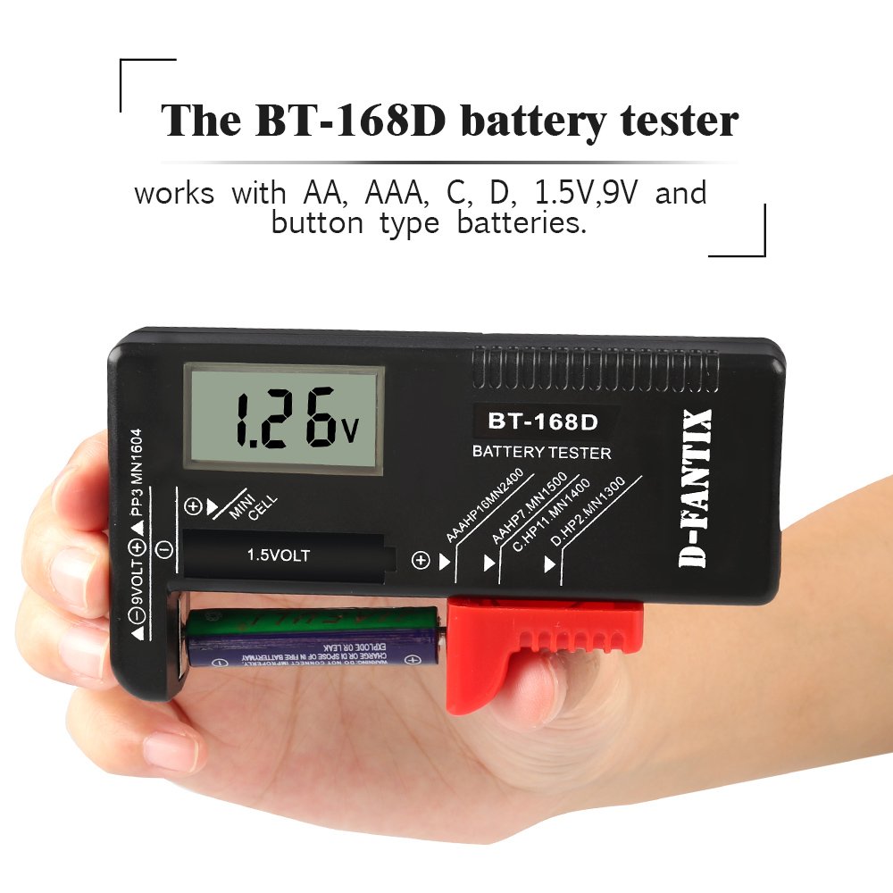 D-FantiX Digital Battery Tester, Universal Battery Checker Household ...