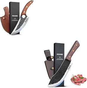 Amazon.com: Huusk Knife Japan Kitchen Bundle with 7" Butcher Knife for ...