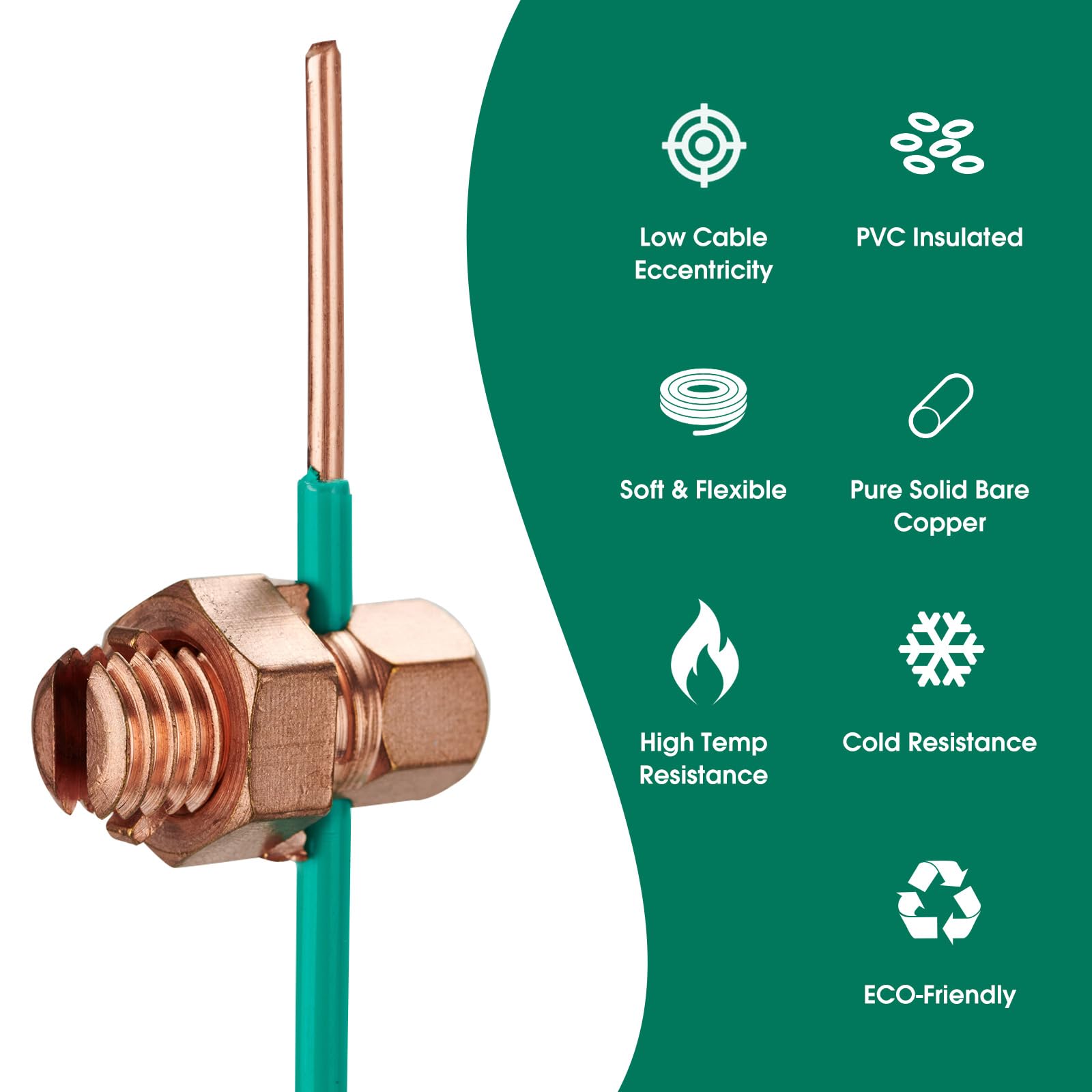 Snapklik.com : UL Listed Solid Pure Copper Grounding Cable, 12 AWG ...